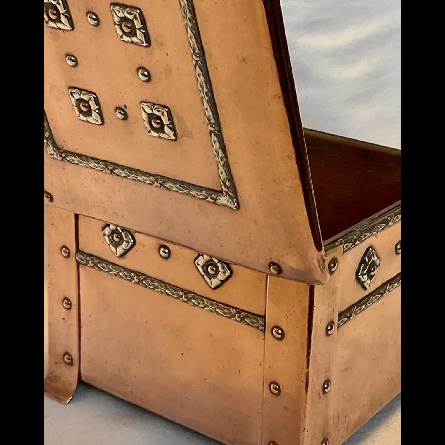 Jesson Birkett And Co Arts And Crafts Silver Mounted Copper Box