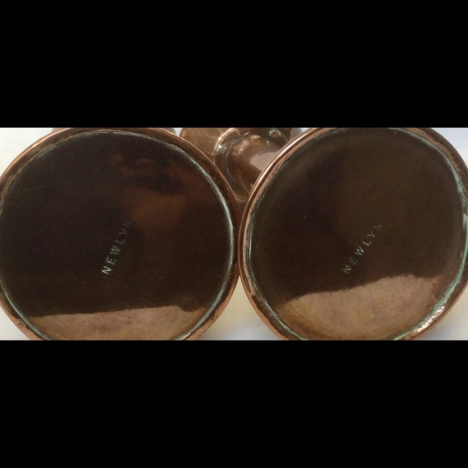Newlyn Arts And Crafts Copper Candlesticks