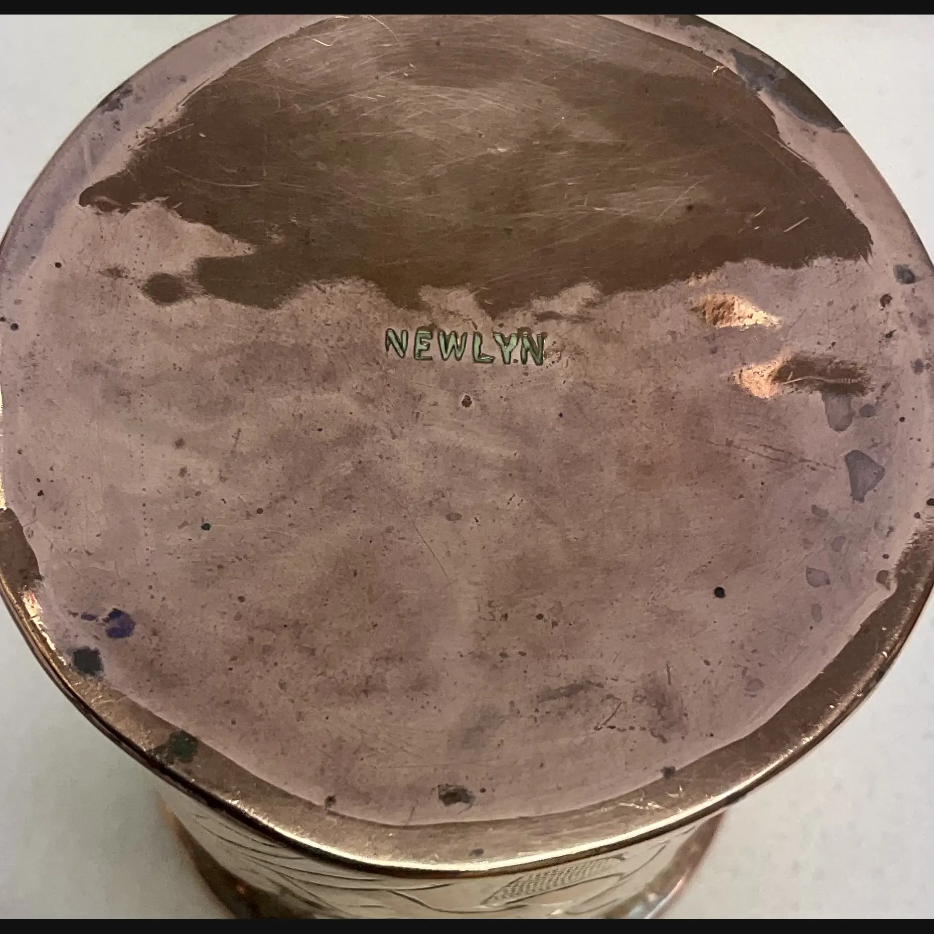 Newlyn School Arts And Crafts Copper Miniature Tea Caddy With Courting ...