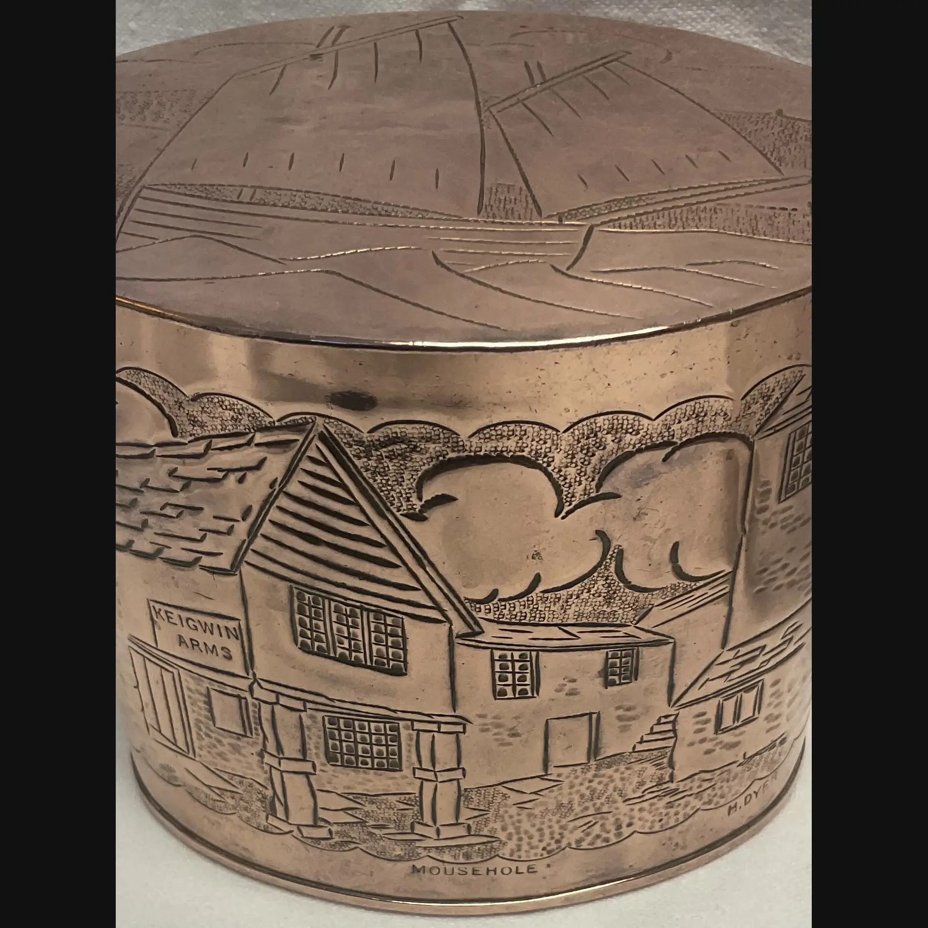 Herbert Dyer Cornish Arts And Crafts Mousehole Tea Caddy Keigwin Arms ...