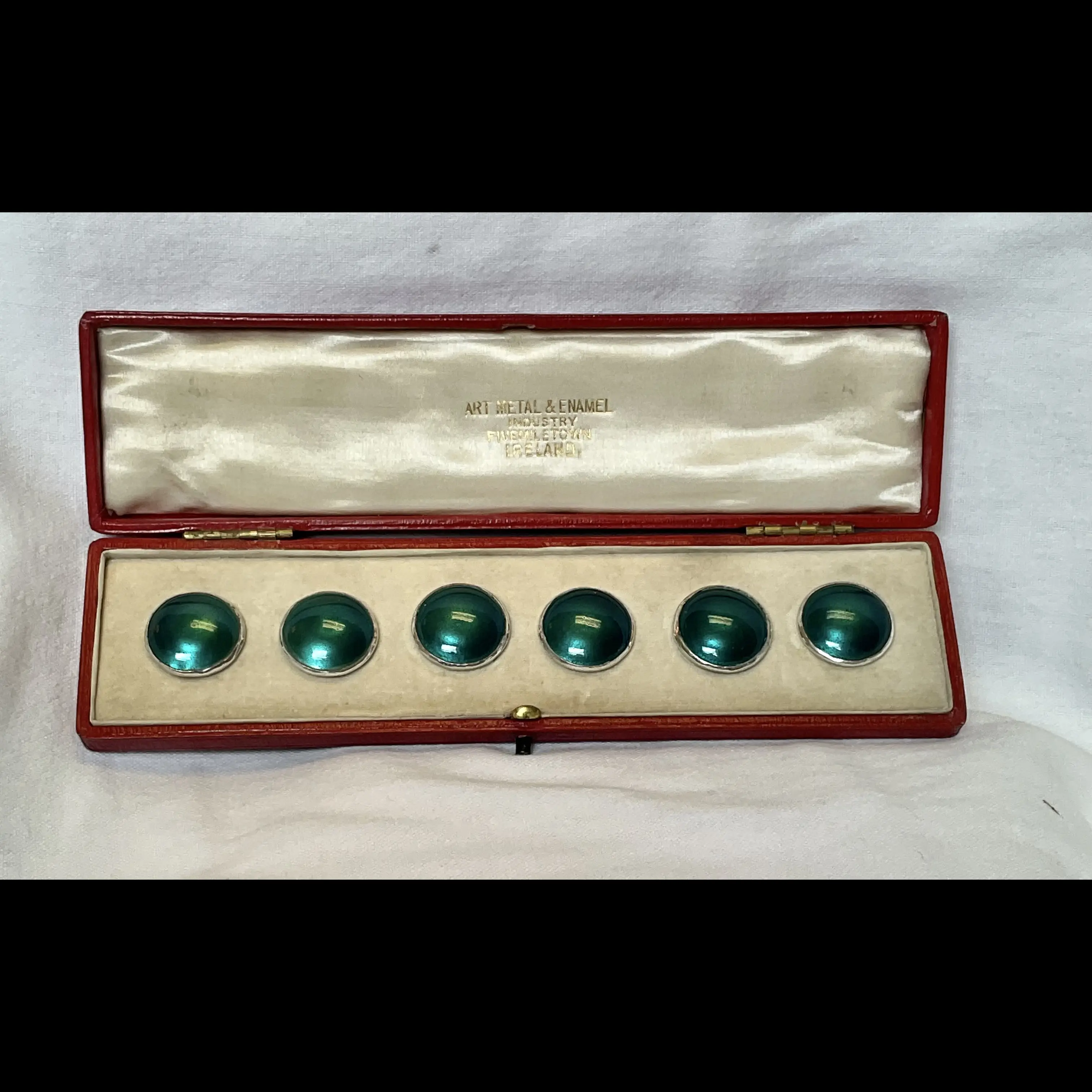 Fivemiletown Irish Arts And Crafts Silver And Enamelled Boxed Set Of ...