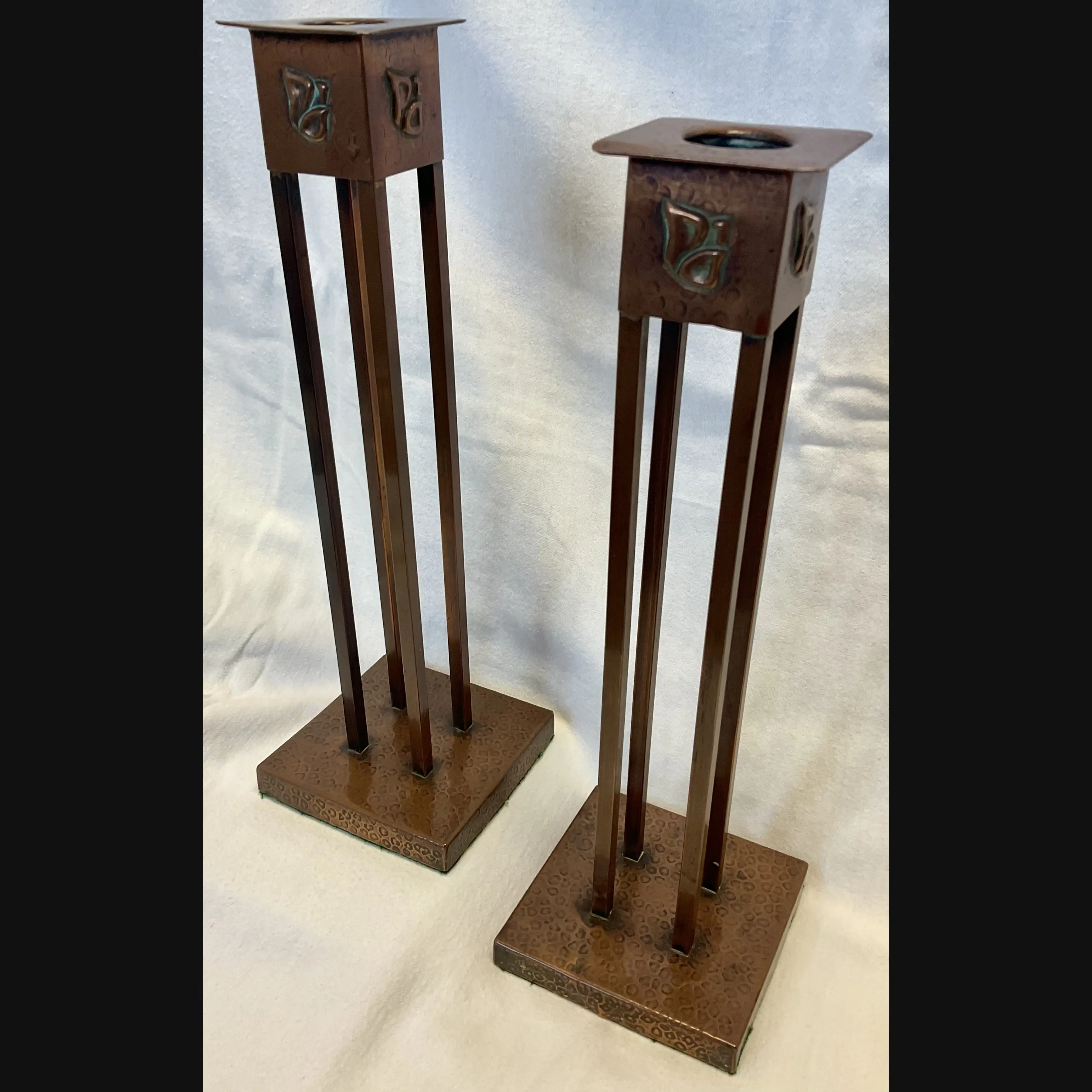 J F Pool Hayle Cornish Arts And Crafts Copper Secessionist Style Pair ...