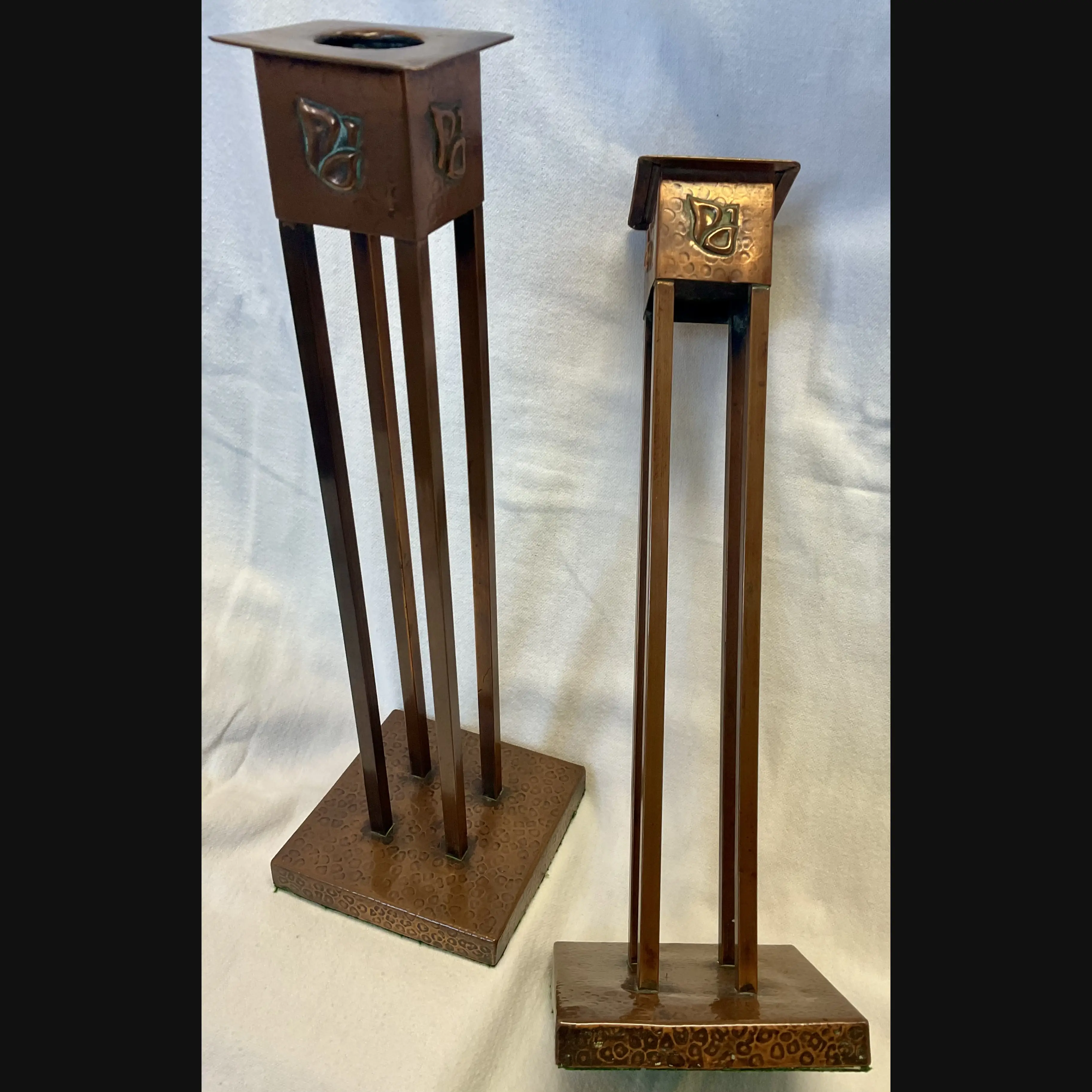 J F Pool Hayle Cornish Arts And Crafts Copper Secessionist Style Pair ...