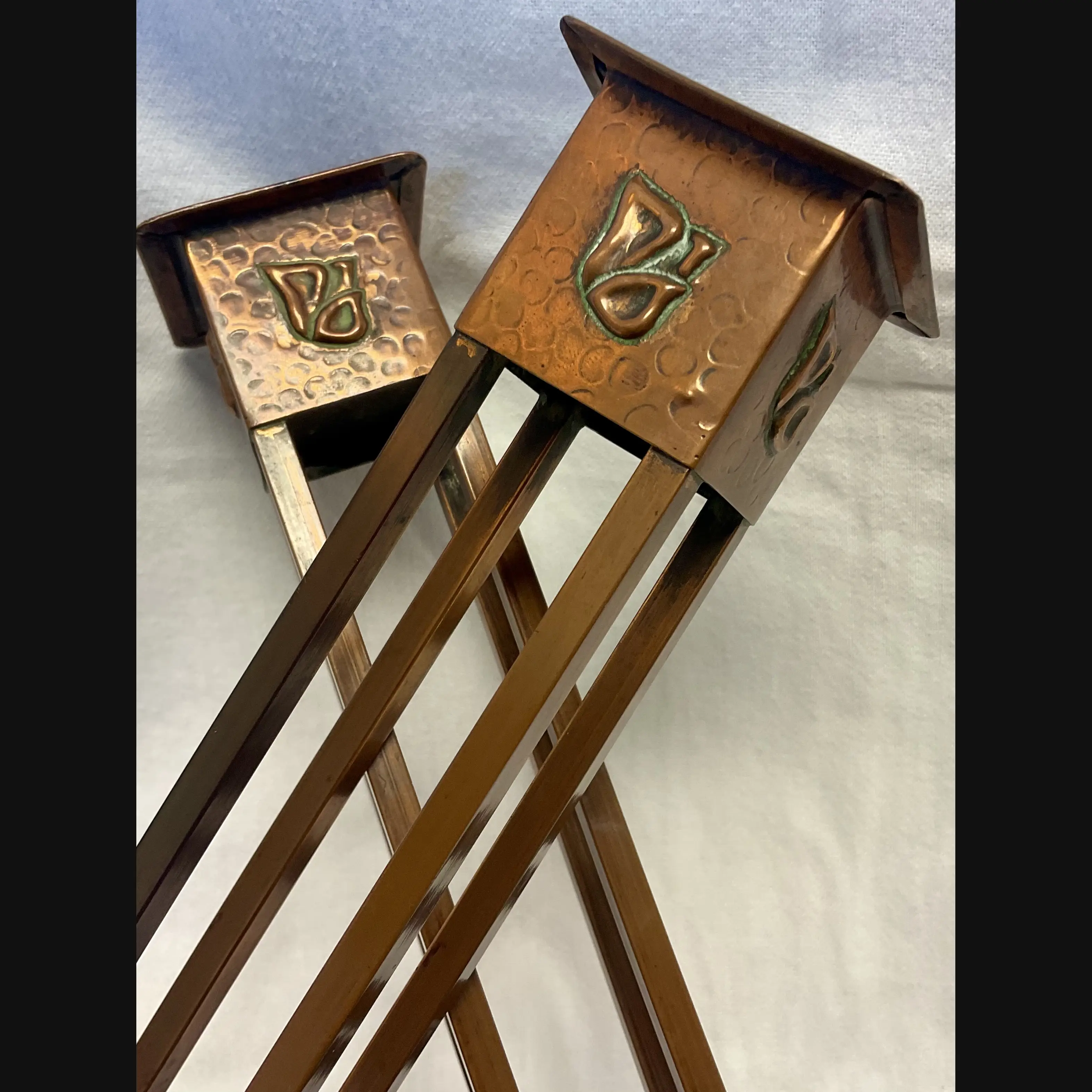 J F Pool Hayle Cornish Arts And Crafts Copper Secessionist Style Pair ...