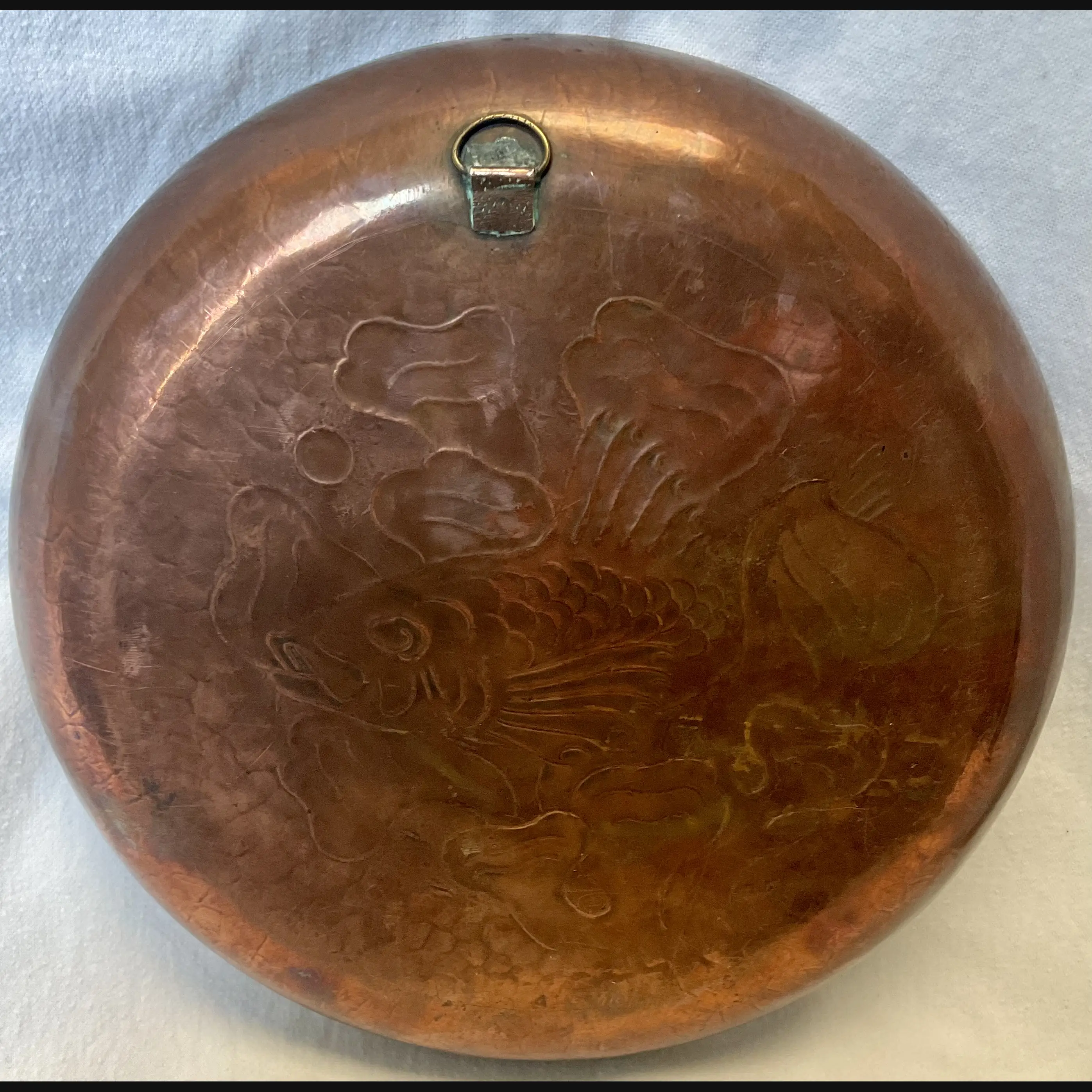 Newlyn Cornish Arts And Crafts Copper Wall Plaque With Fish And Seaweed ...
